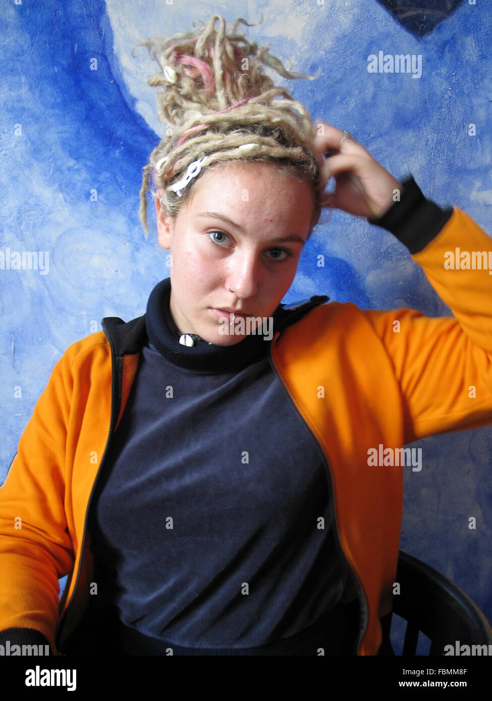 girl with dreadlocks and piercing Stock Photo - Alamy