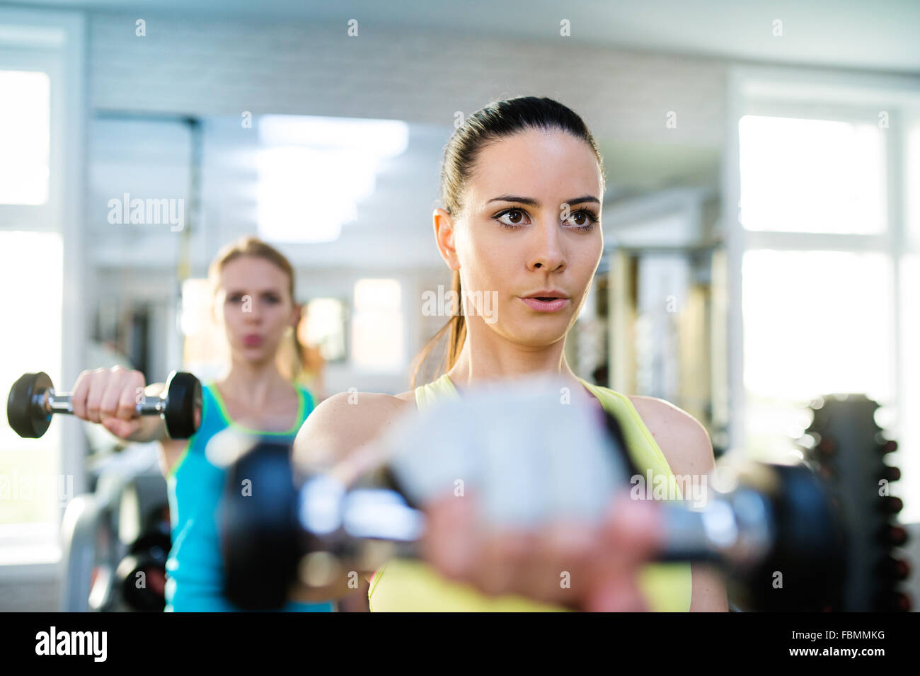 Beautiful women in gym Stock Photo - Alamy
