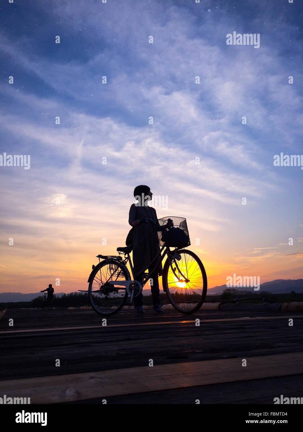 Woman walking her bicycle hi-res stock photography and images - Alamy