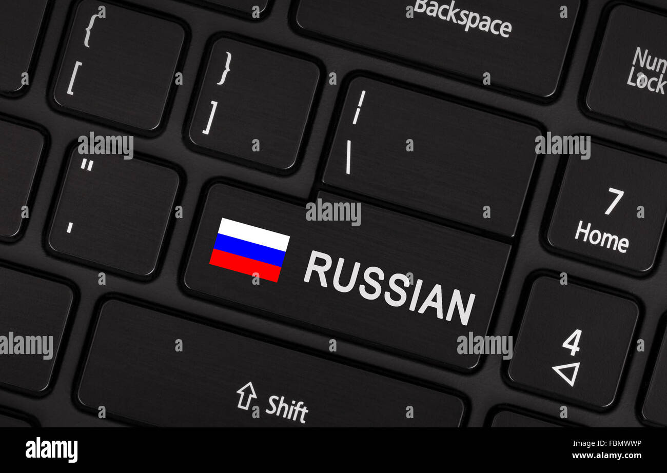 Enter button with flag Russia - Concept of language (learning or ...