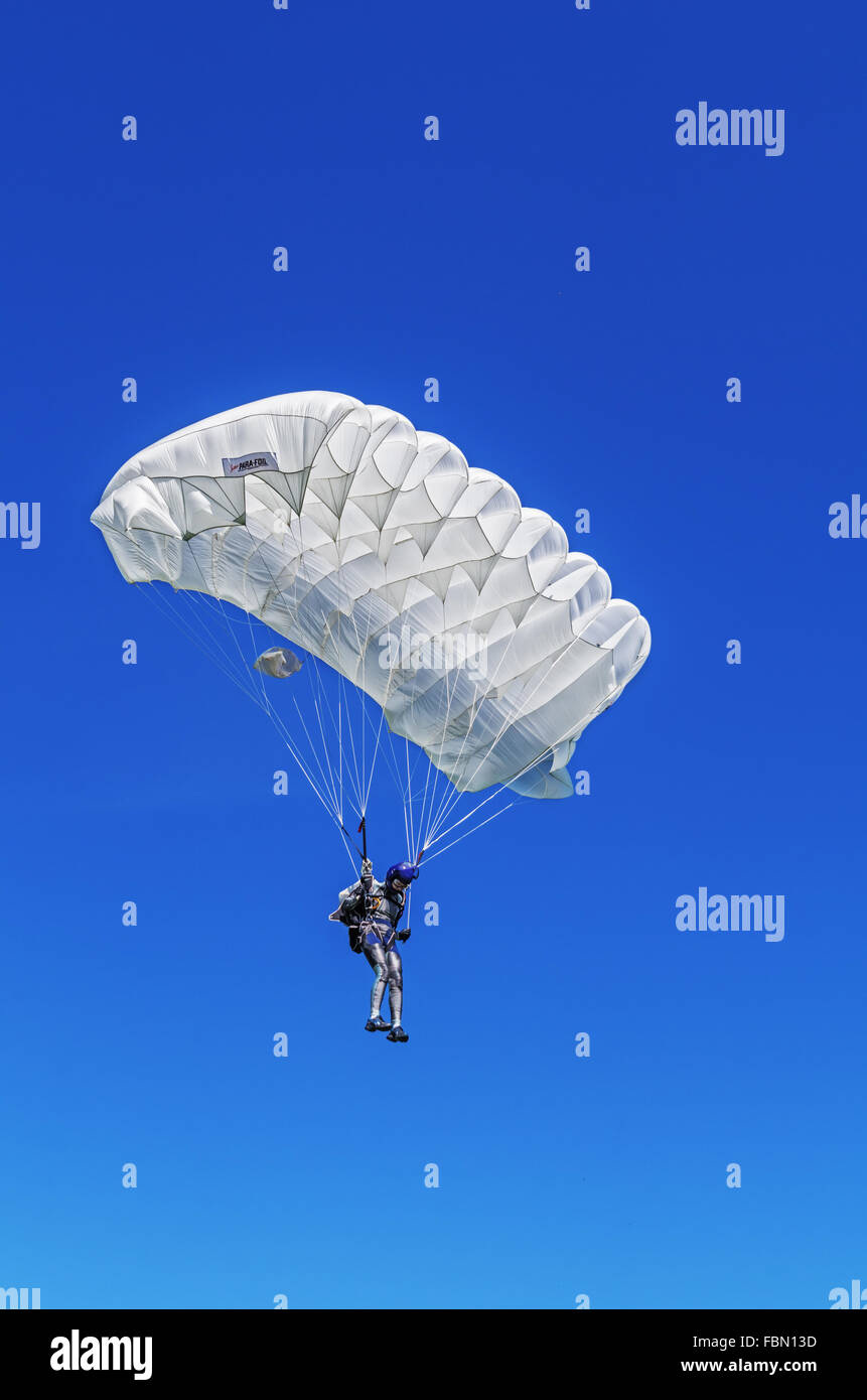 Skydiver soars in sky flag hi-res stock photography and images - Alamy