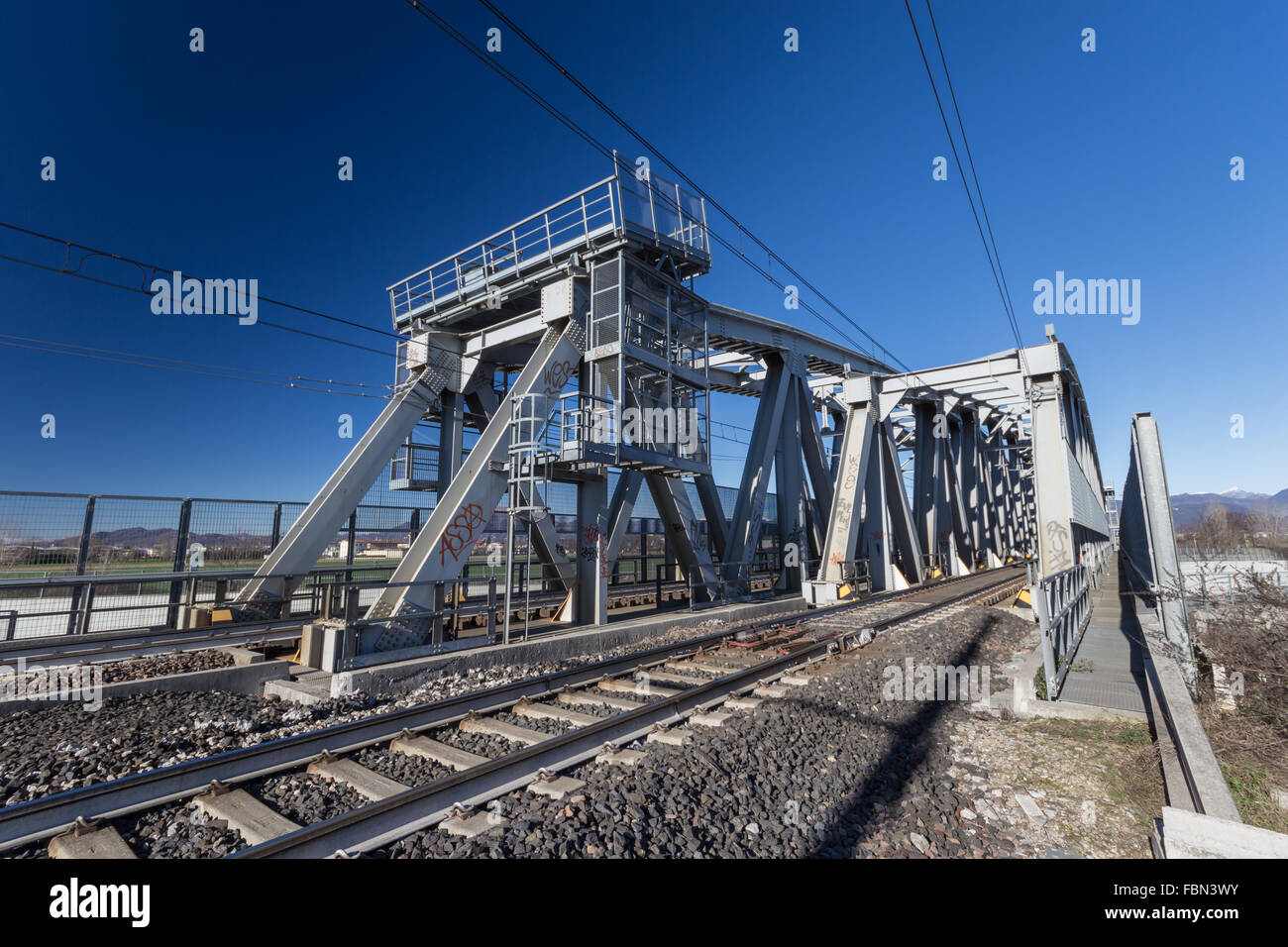 Railway bridge in perspective Stock Photo - Alamy