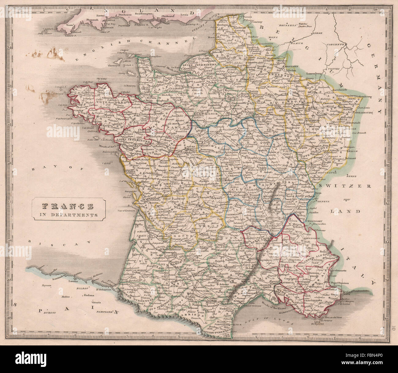 FRANCE IN DEPARTMENTS. Rivers. W/o Savoie & Comte de Nice. JOHNSON ...