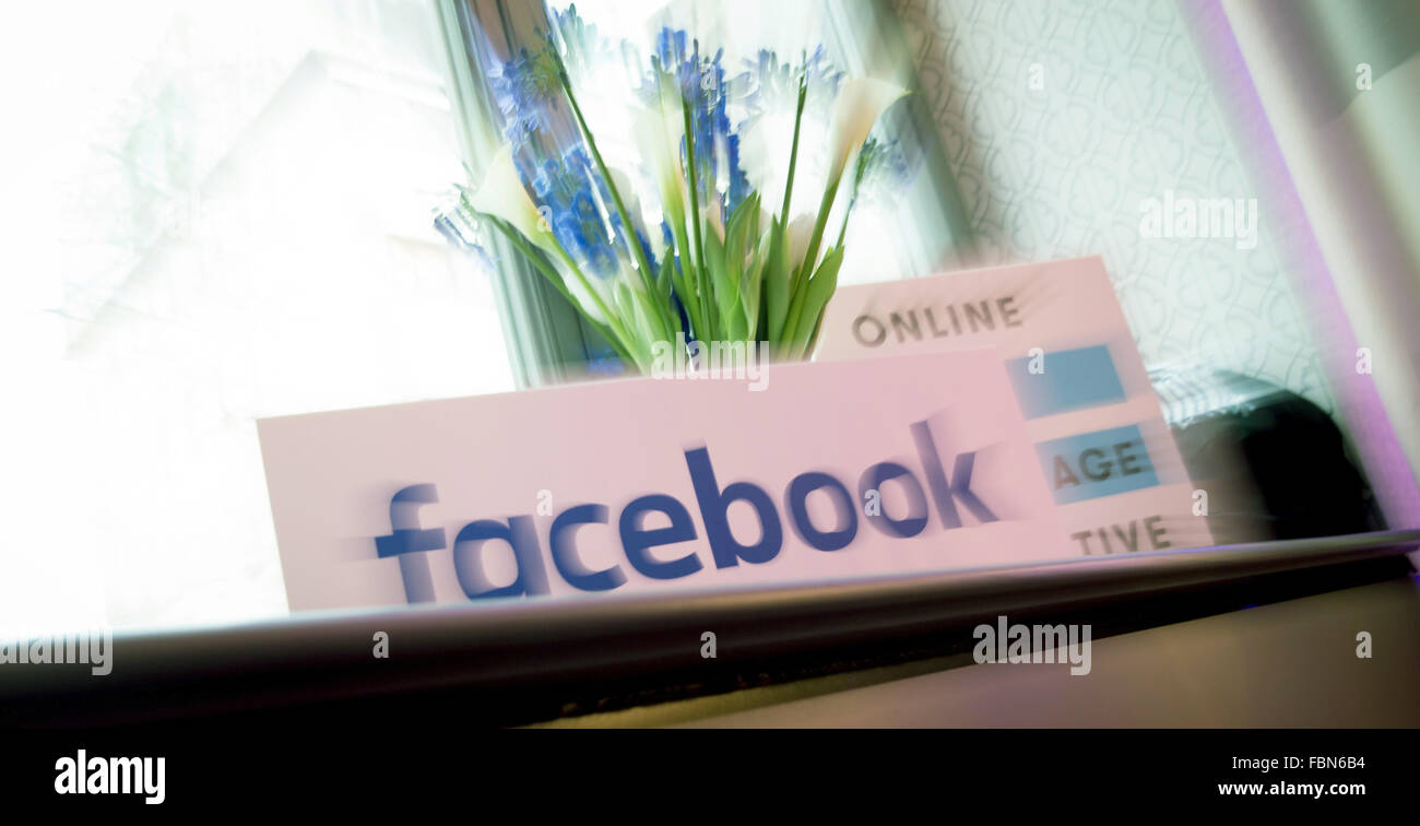 A Facebook logo pictured on a table in Berlin, Germany, 18 January 2016 ...