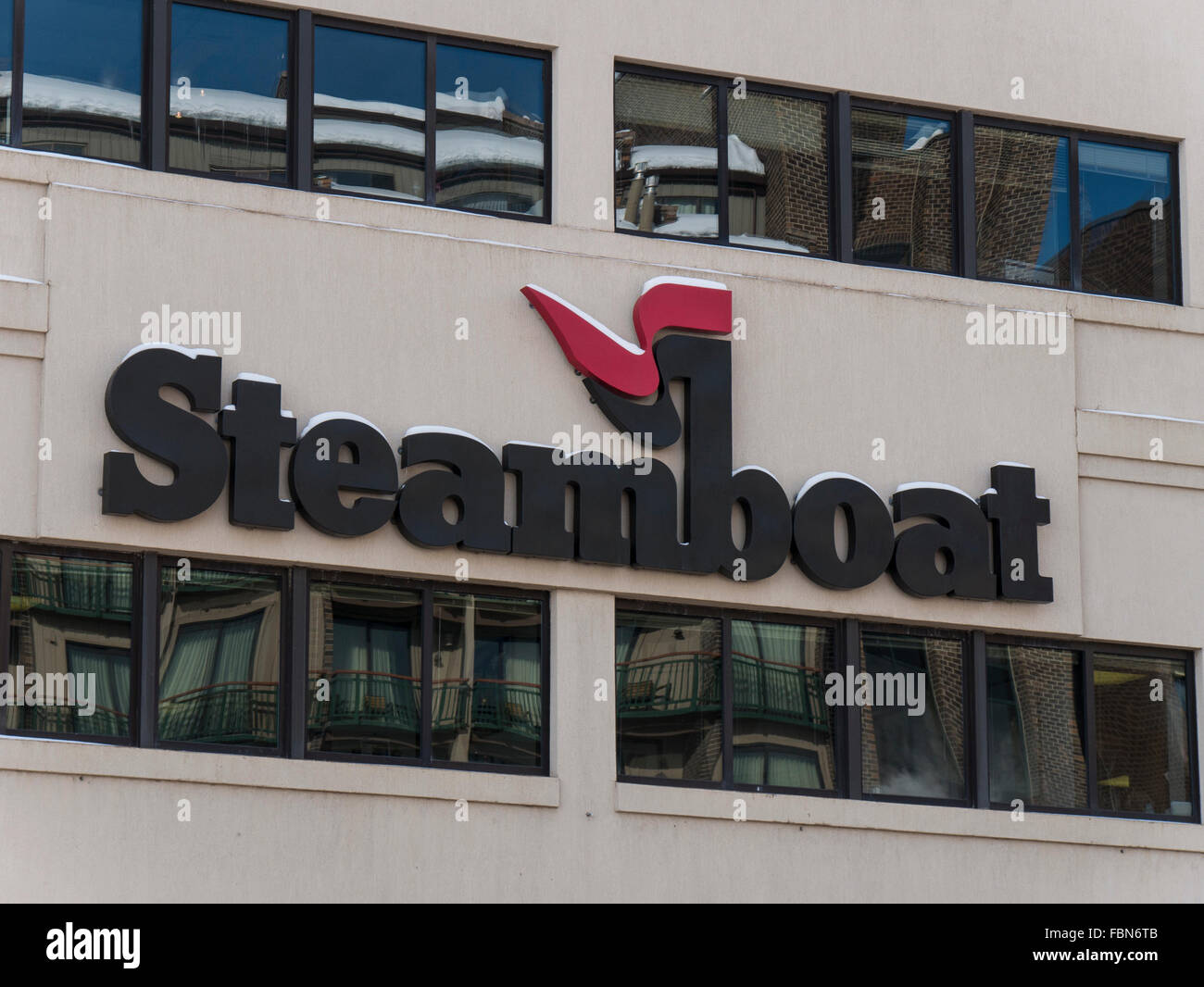 Logo on gondola building, Steamboat Ski Resort, Steamboat Springs ...