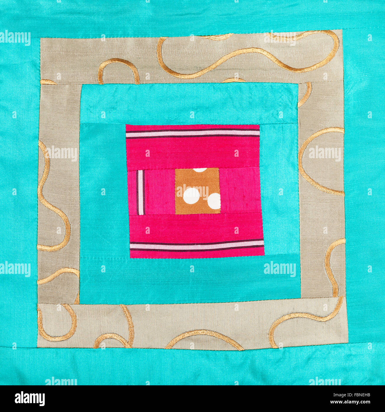 textile background - square decoration of patchwork cloth Stock Photo ...