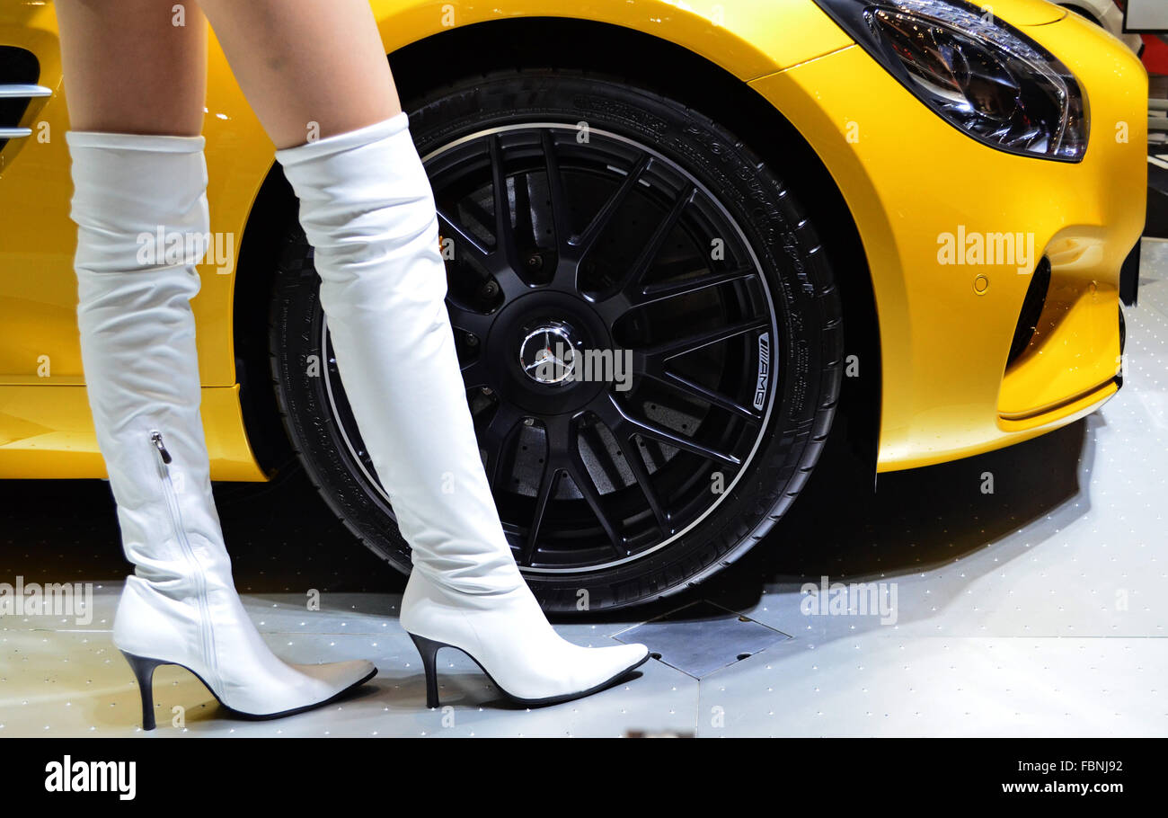 Tokyo, Japan. 15th Jan, 2016. Japanese model Ayame Natsunaga stands ...