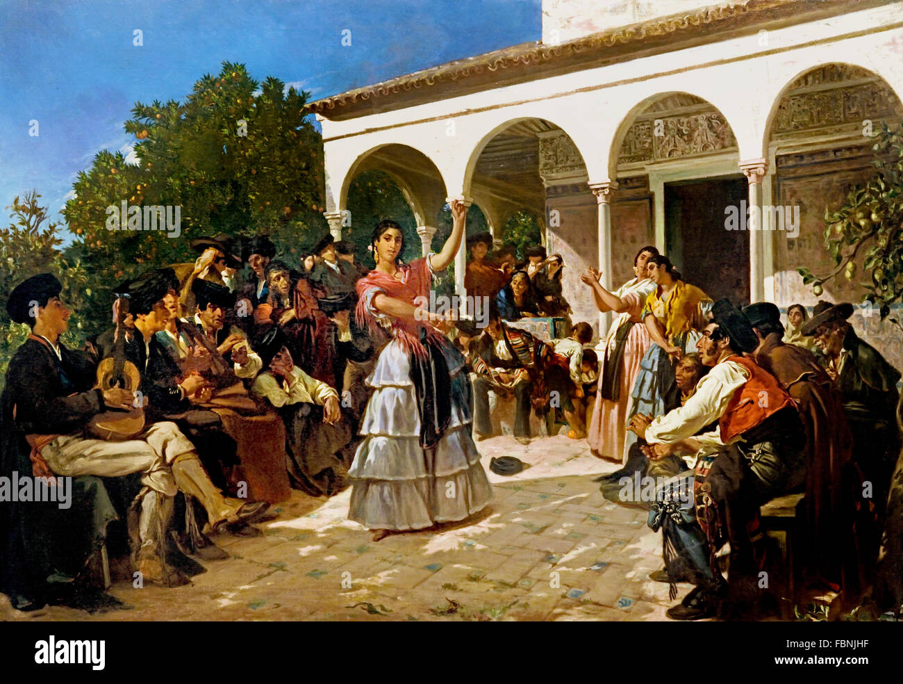 A Gypsy Dance in the Gardens of the Alcázar, in front of Charles V ...