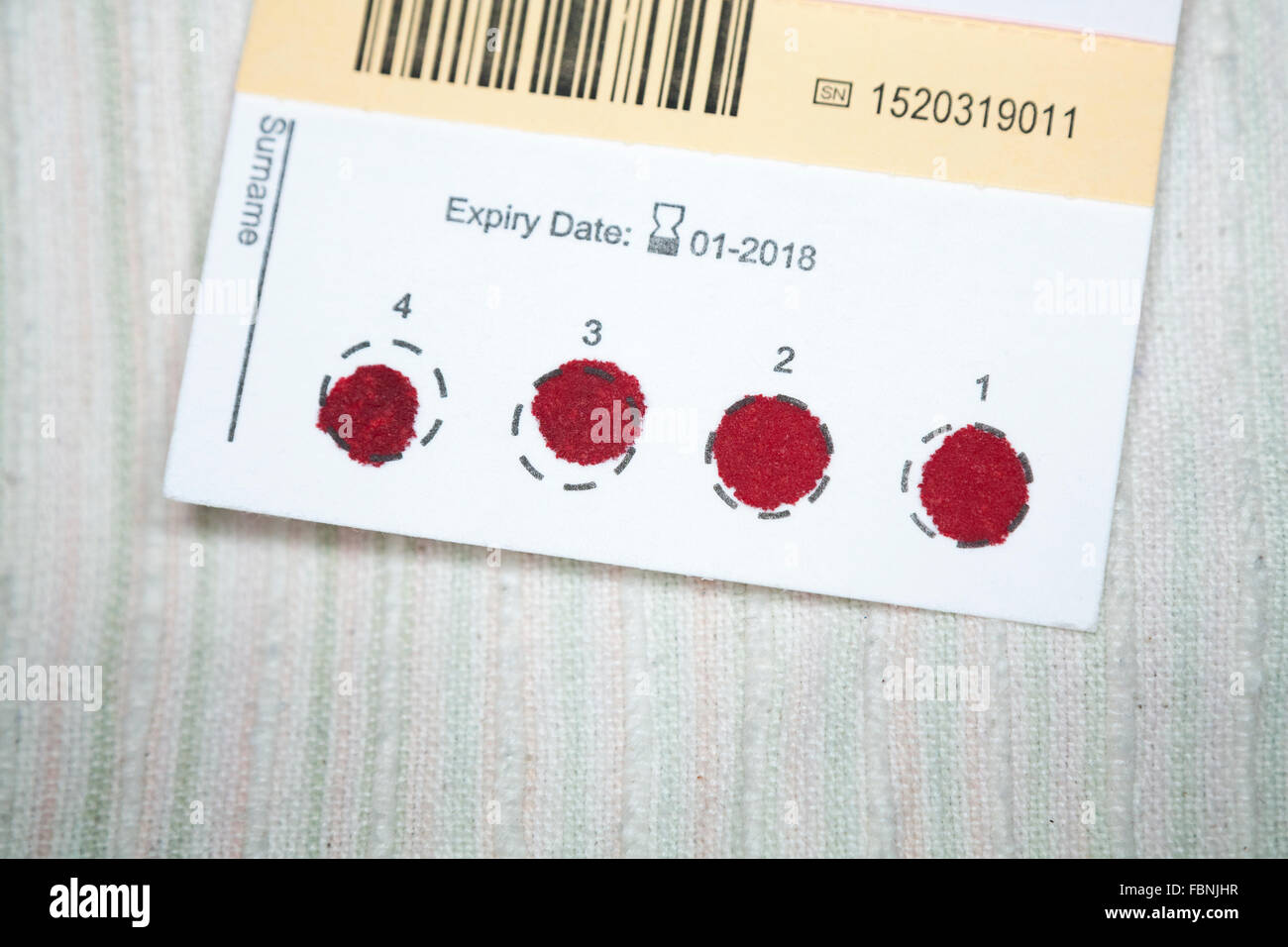 'Guthrie test' where blood from a newborn / new born baby drops / falls ...