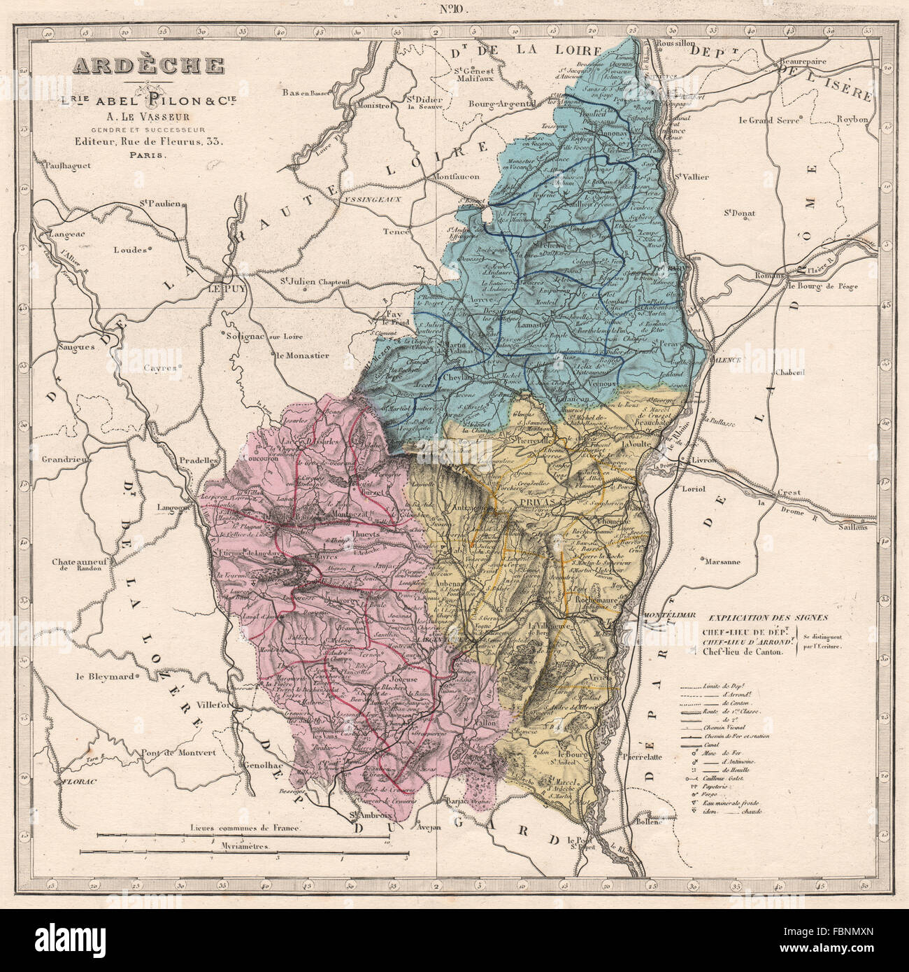 Map of ardeche hi-res stock photography and images - Alamy