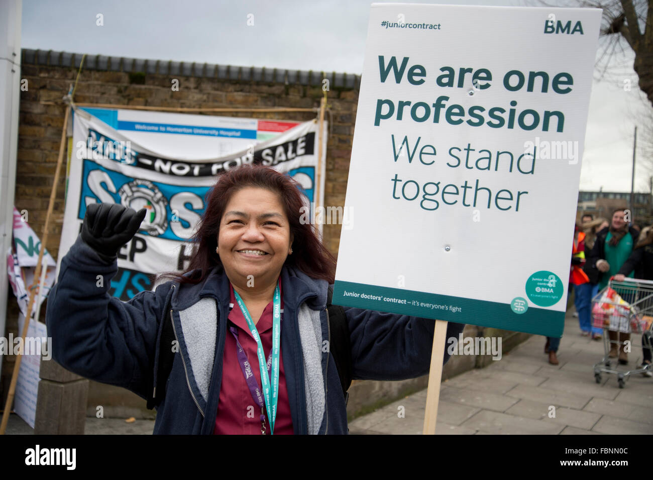 Homerton hospital, Hackney, London. Junior doctors on strike for 24 ...