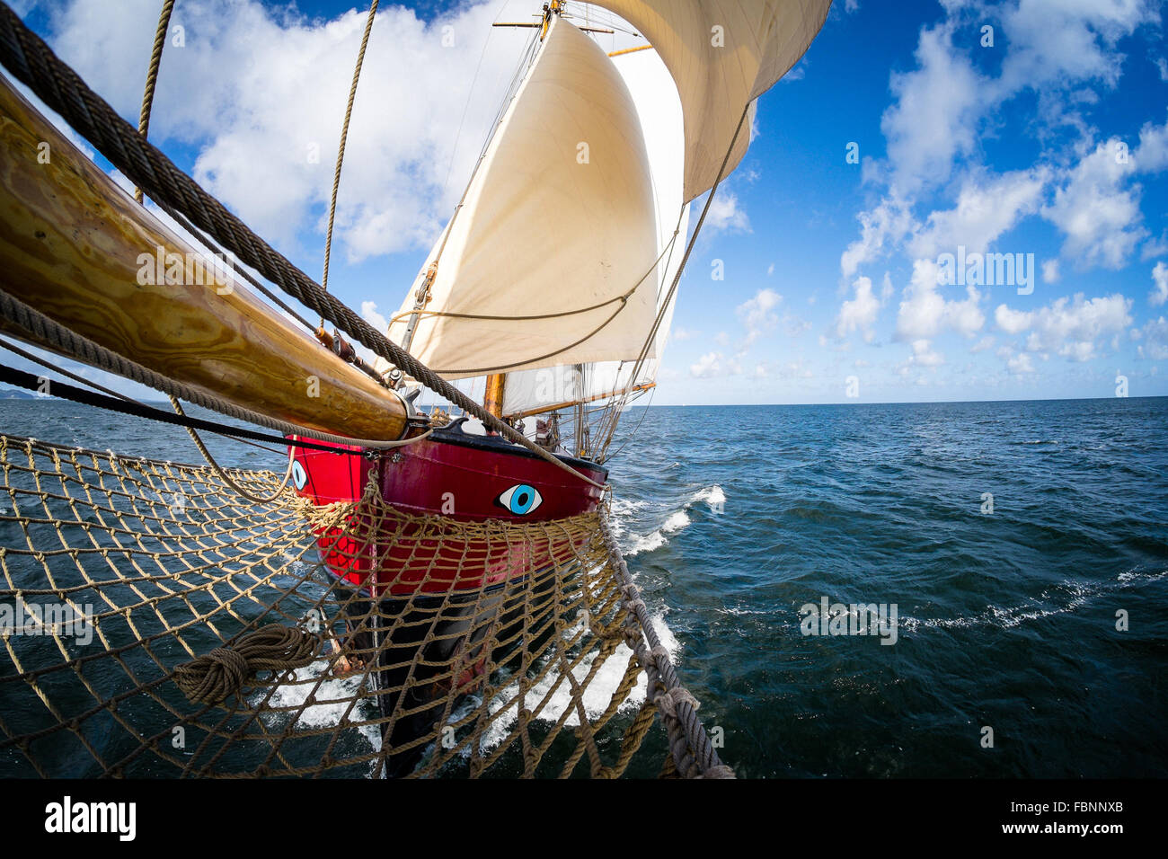 Scenic View Of Sail Ship On Deep Sea Stock Photo - Alamy
