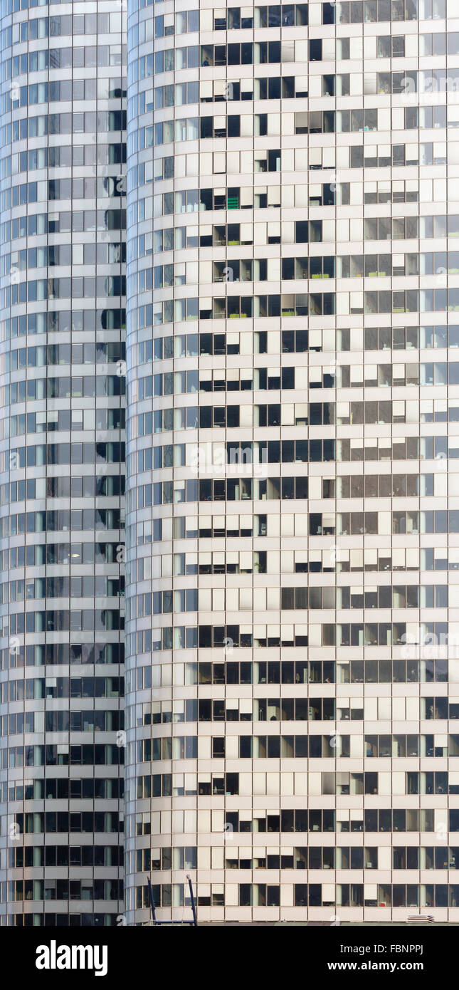 Wall of skyscraper with great number of windows. Architecture ...