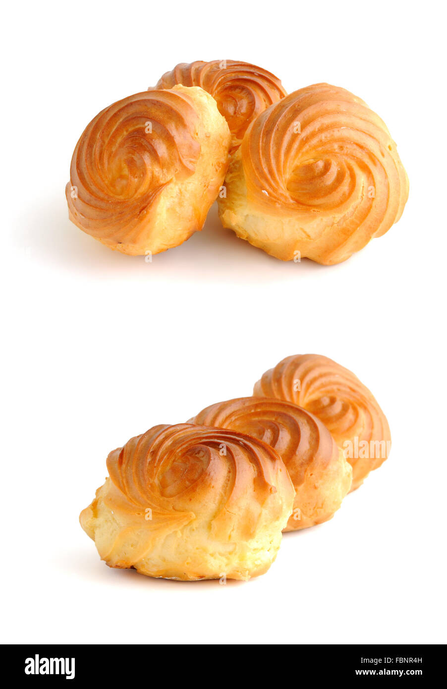 Eclairs on a white background (isolated) of different types Stock Photo ...