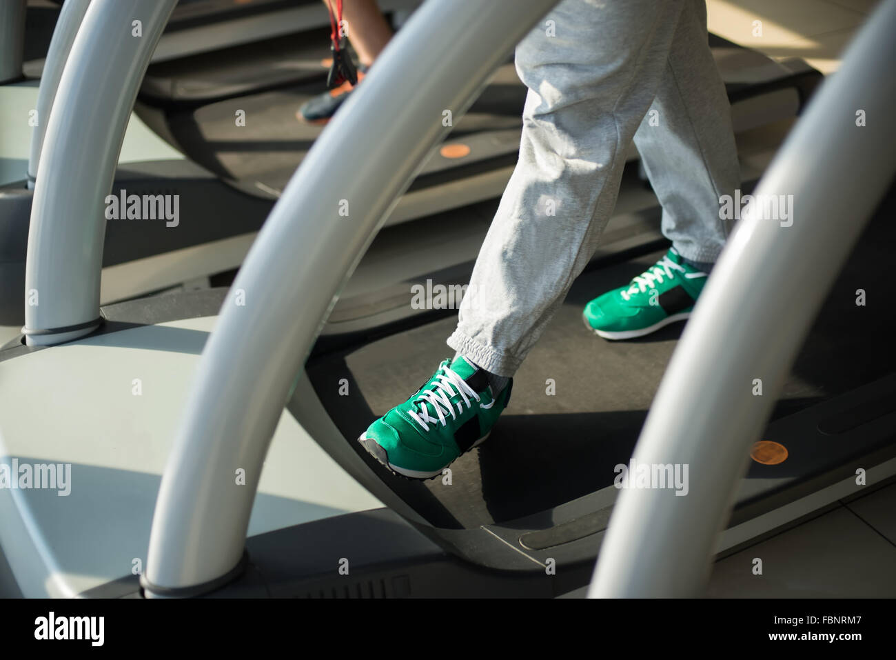 Treadmill in gym Stock Photo - Alamy