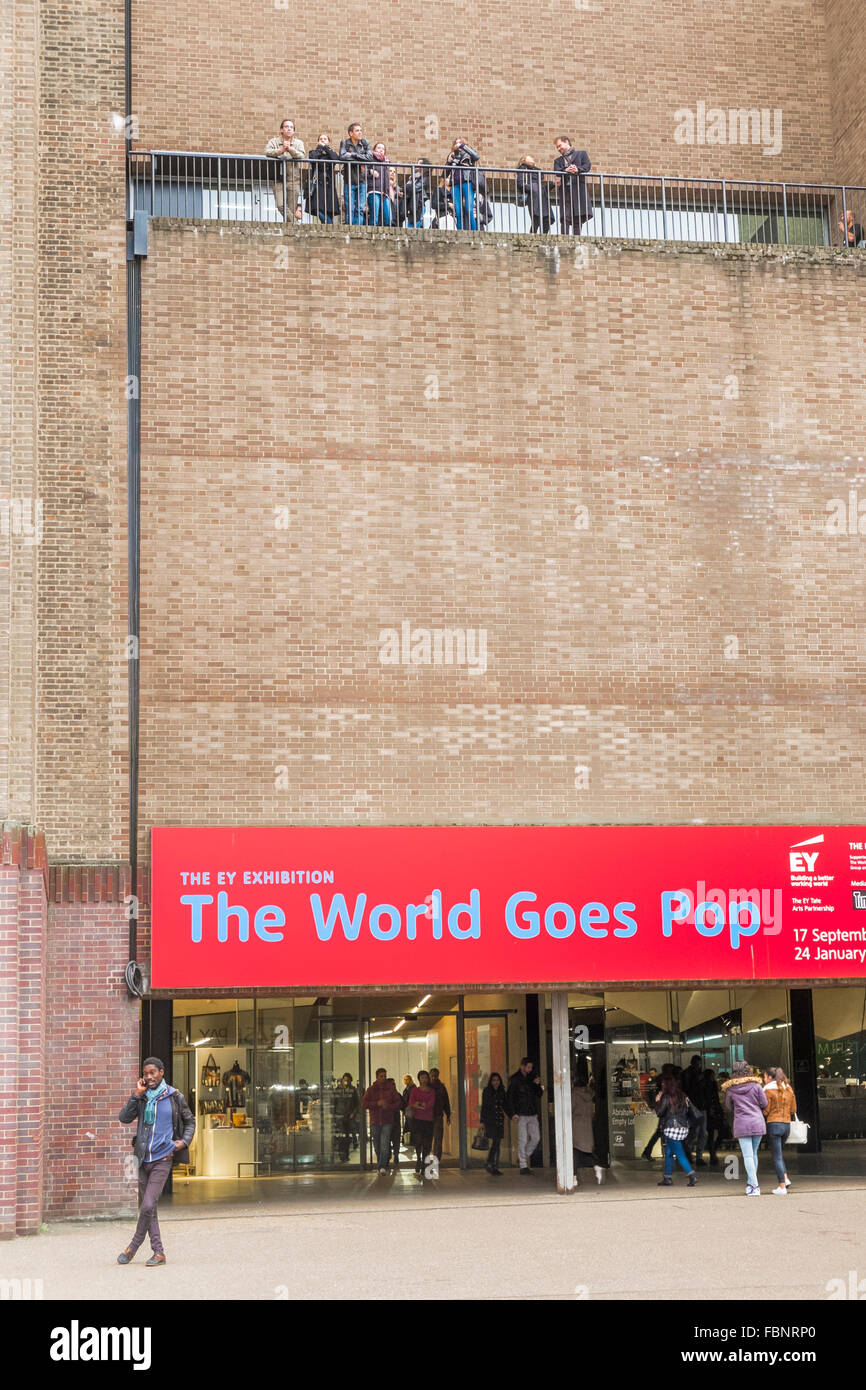 exterior view of tate modern gallery with a poster advertising the ...