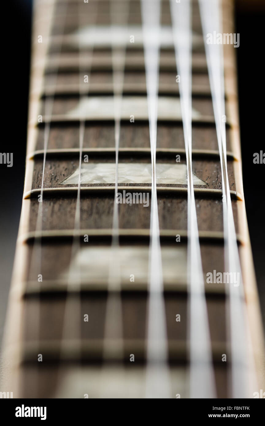 Close up image of electric guitar fingerboard Stock Photo - Alamy