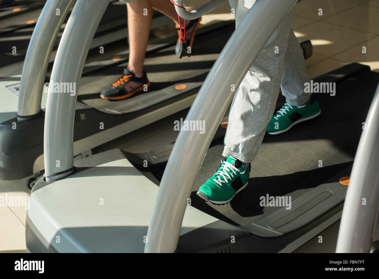 Treadmill in gym Stock Photo - Alamy