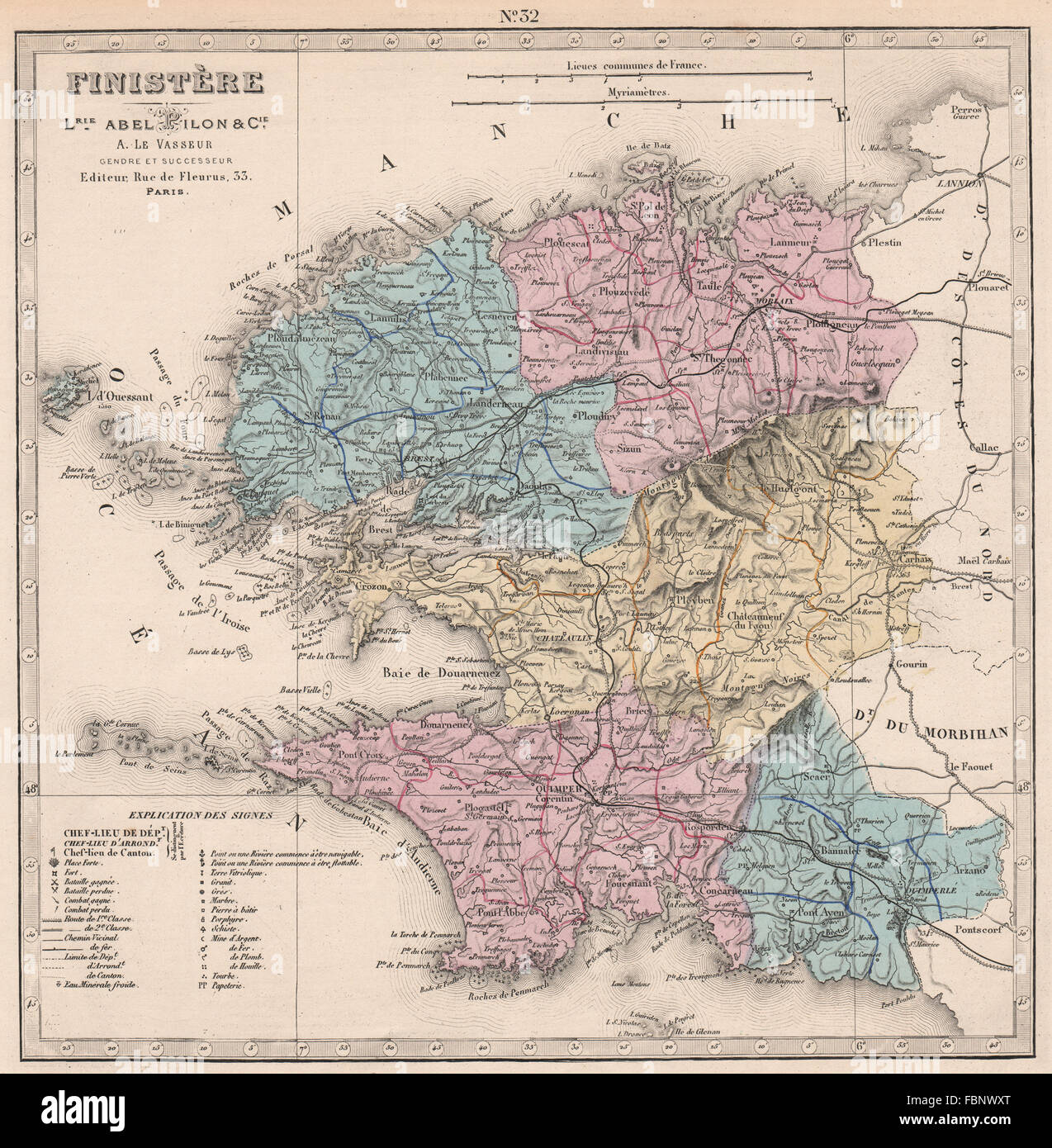 Finistere department map hi-res stock photography and images - Alamy