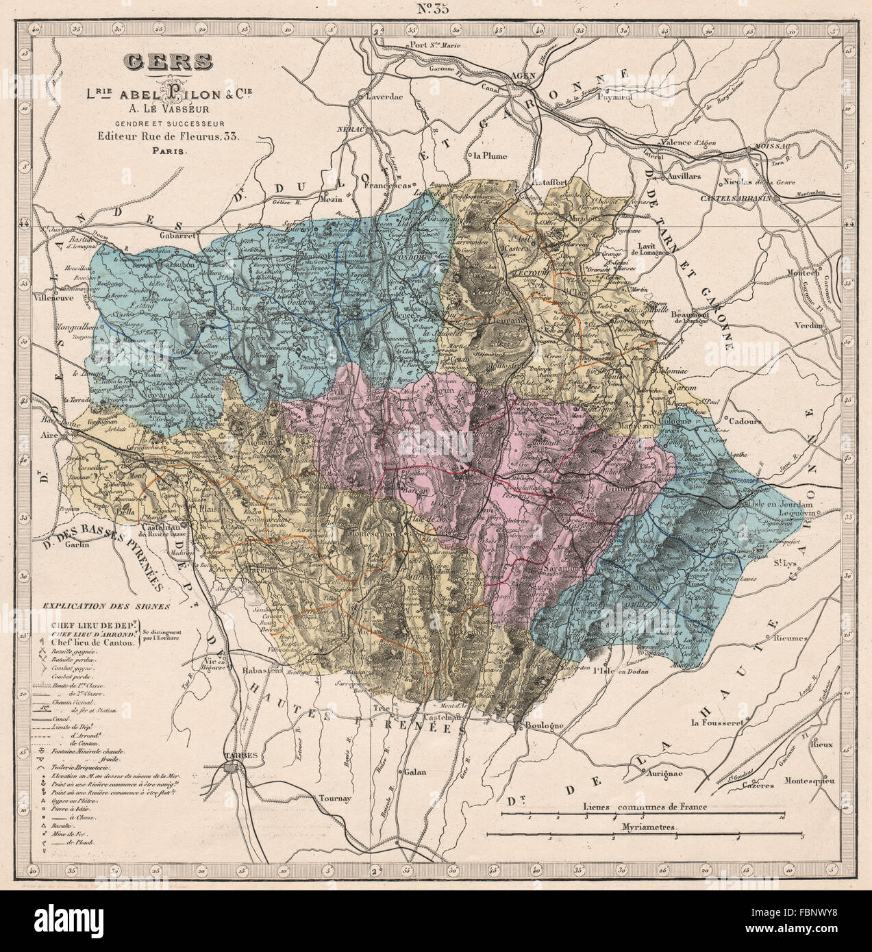 Gers Department Map High Resolution Stock Photography and Images - Alamy