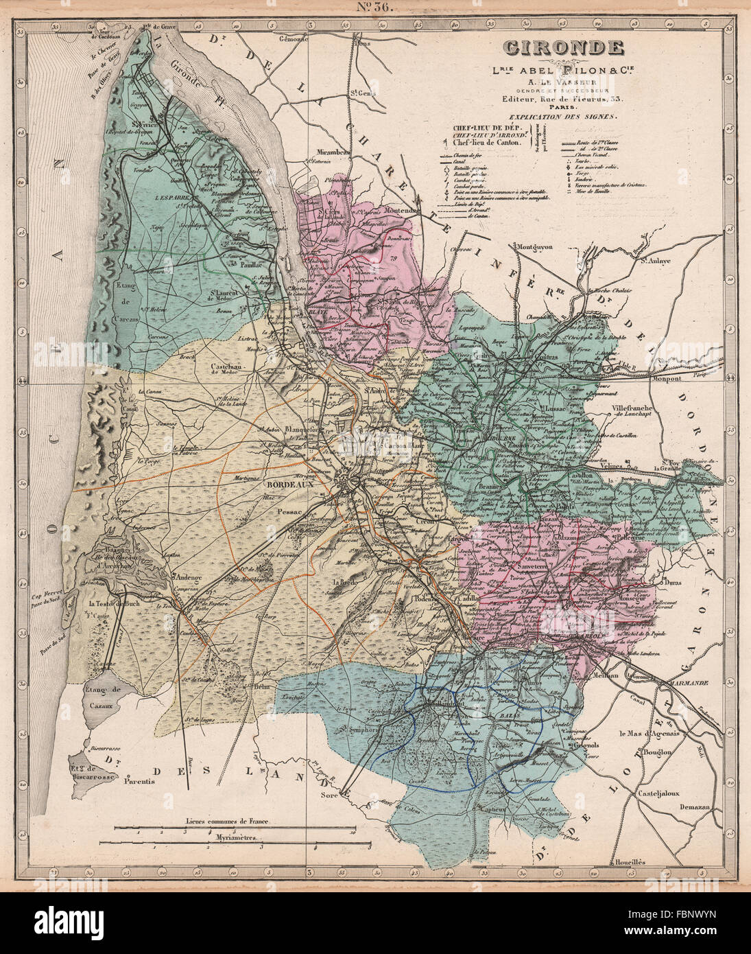 Gironde department map hi-res stock photography and images - Alamy