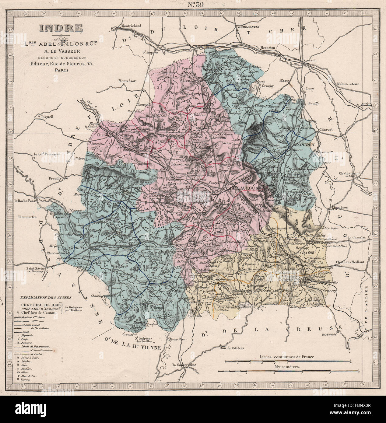 Indre department map hi-res stock photography and images - Alamy