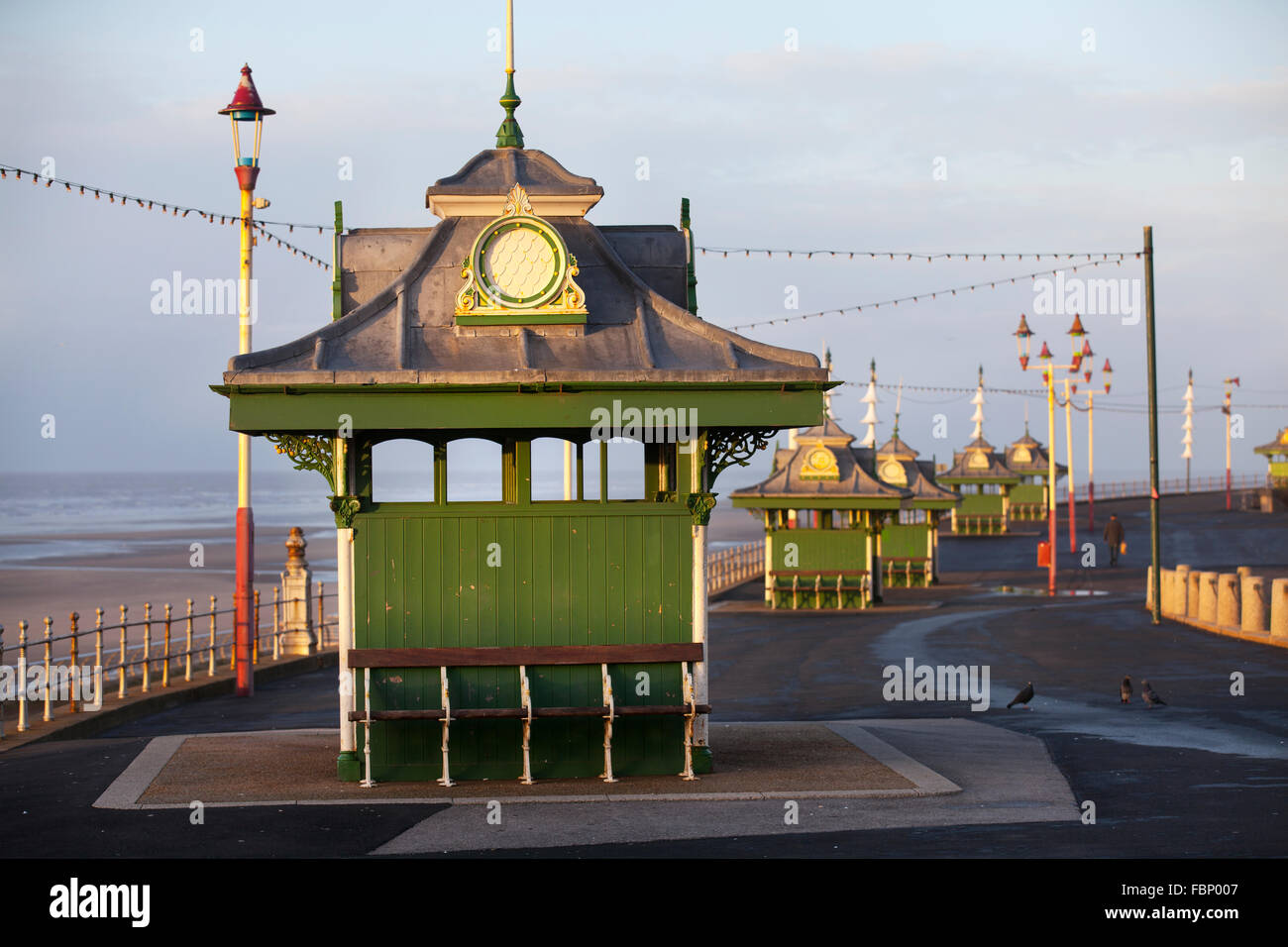 Preserved cast iron railings, Edwardian promenade decorated shelters ...