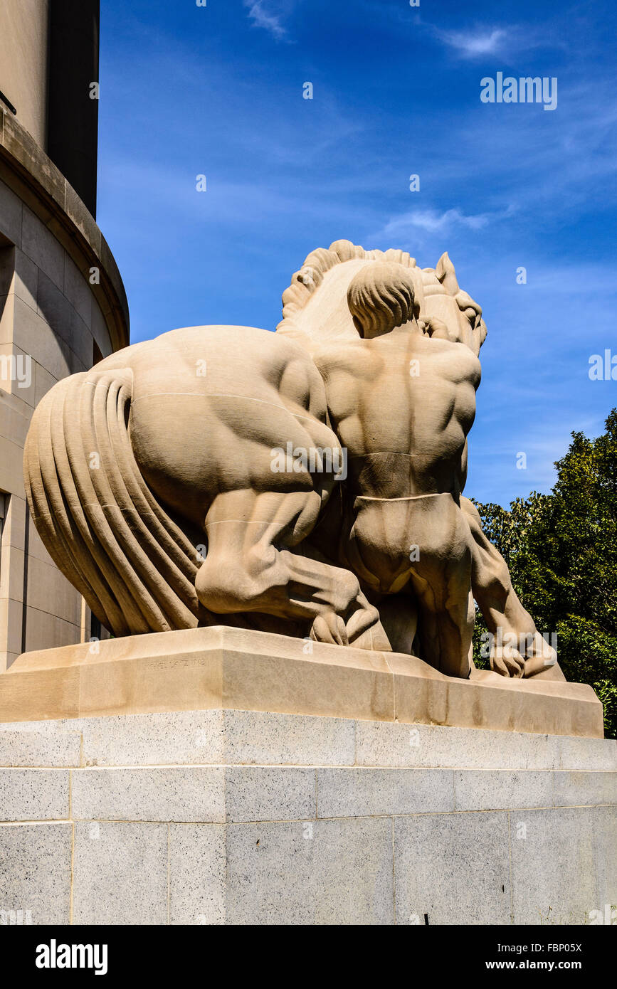 Man controlling trade statue hi-res stock photography and images - Alamy