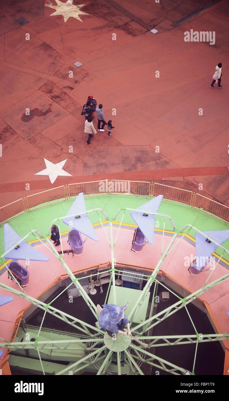 High Angle View Of Carousel In Amusement Park Stock Photo - Alamy