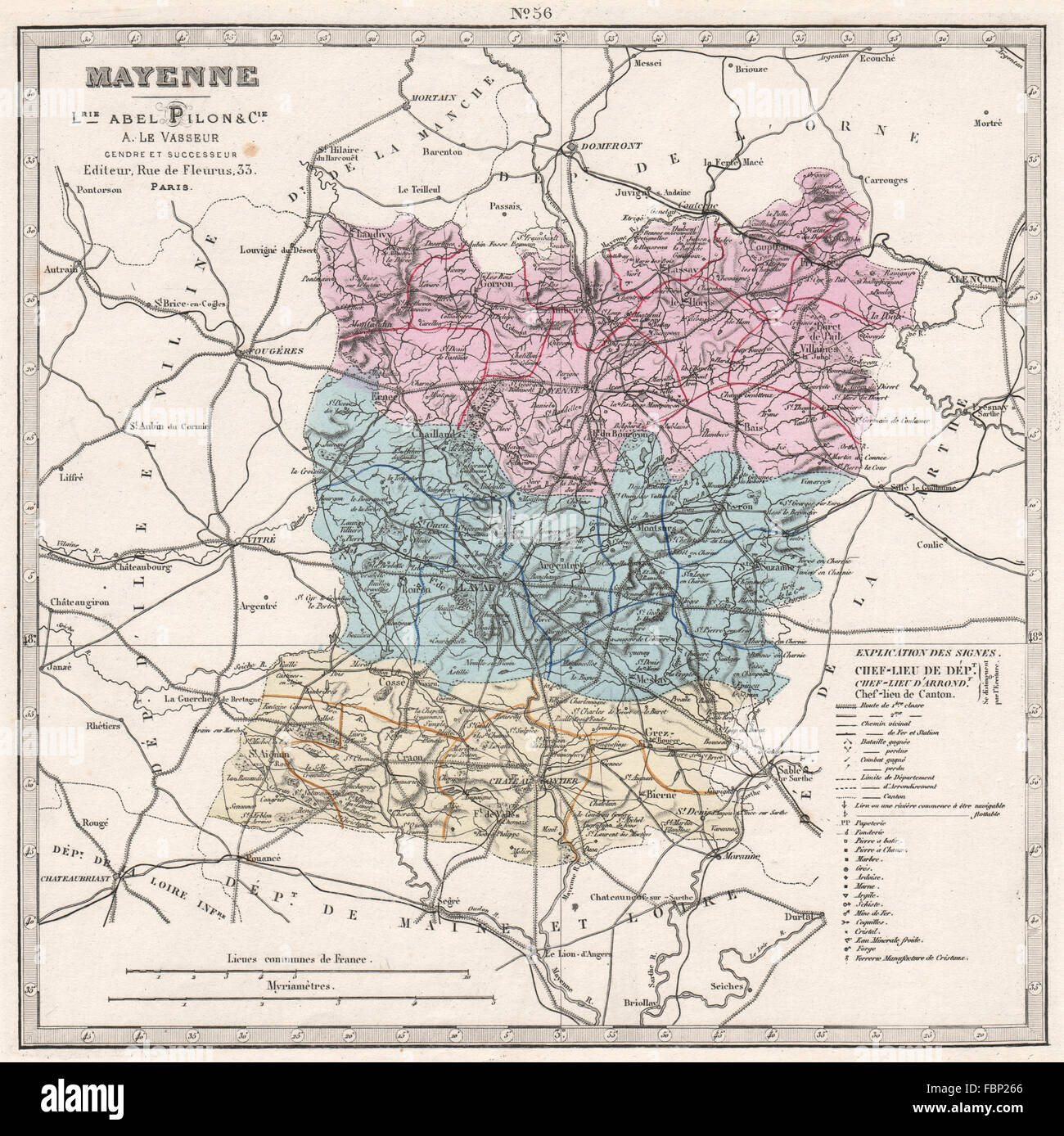 Mayenne map hi-res stock photography and images - Alamy