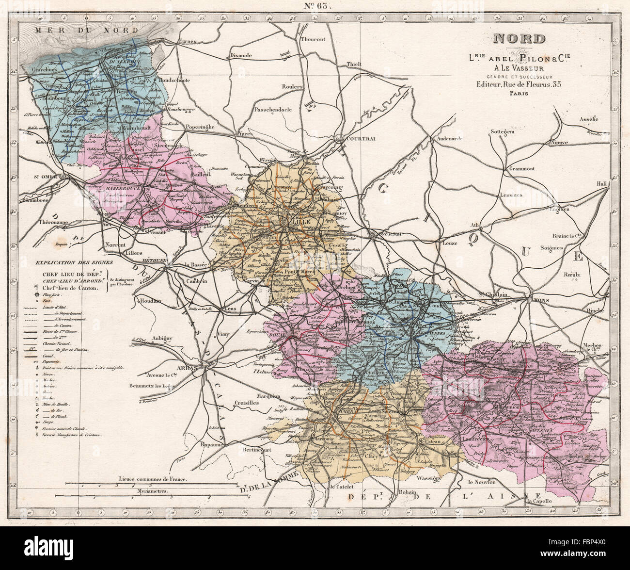 Map of nord department hi-res stock photography and images - Alamy