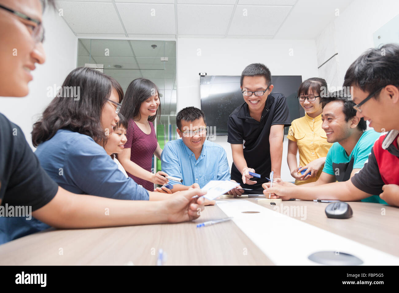 Asian business people group meeting room collaboration colleagues ...