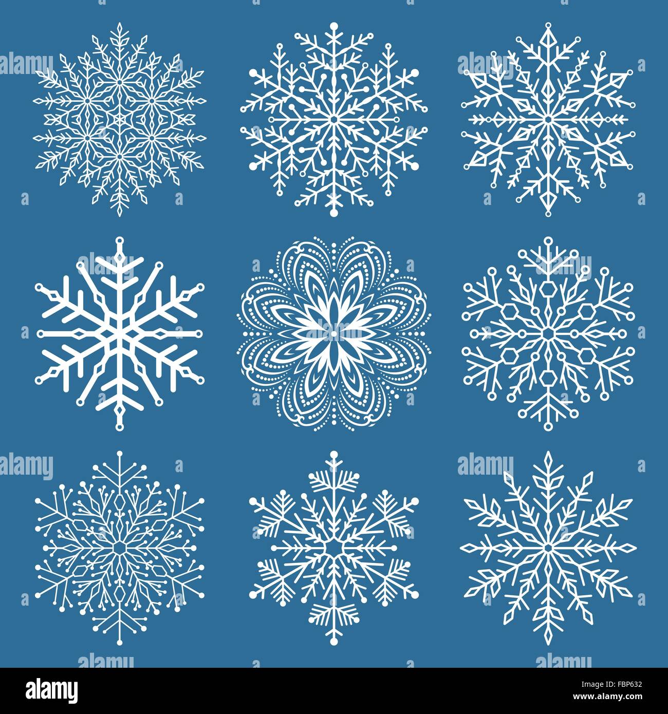 Set of Vector Snowflakes Stock Vector Image & Art - Alamy
