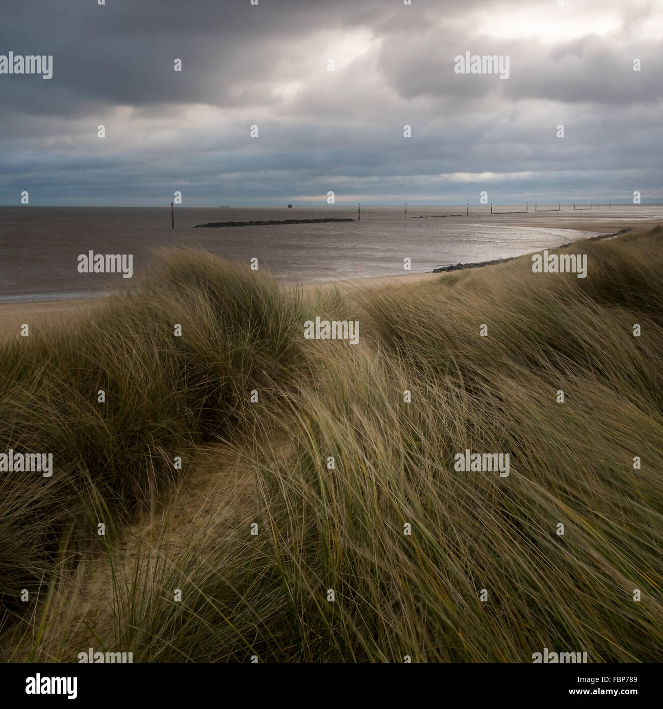 Norfolk coast seascape photograph of the sea defence reefs from the ...