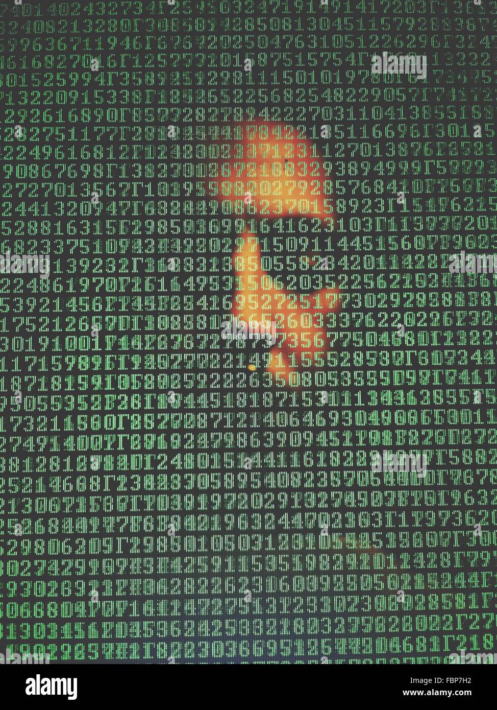 Full Frame Shot Of Human Face With Green Numbers Stock Photo - Alamy