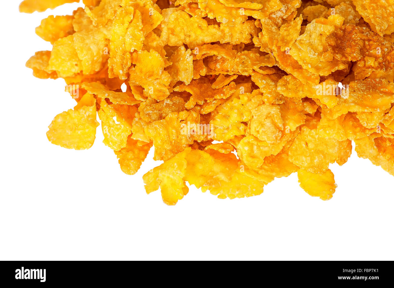 Part pile of corn flakes isolated on white background Stock Photo - Alamy
