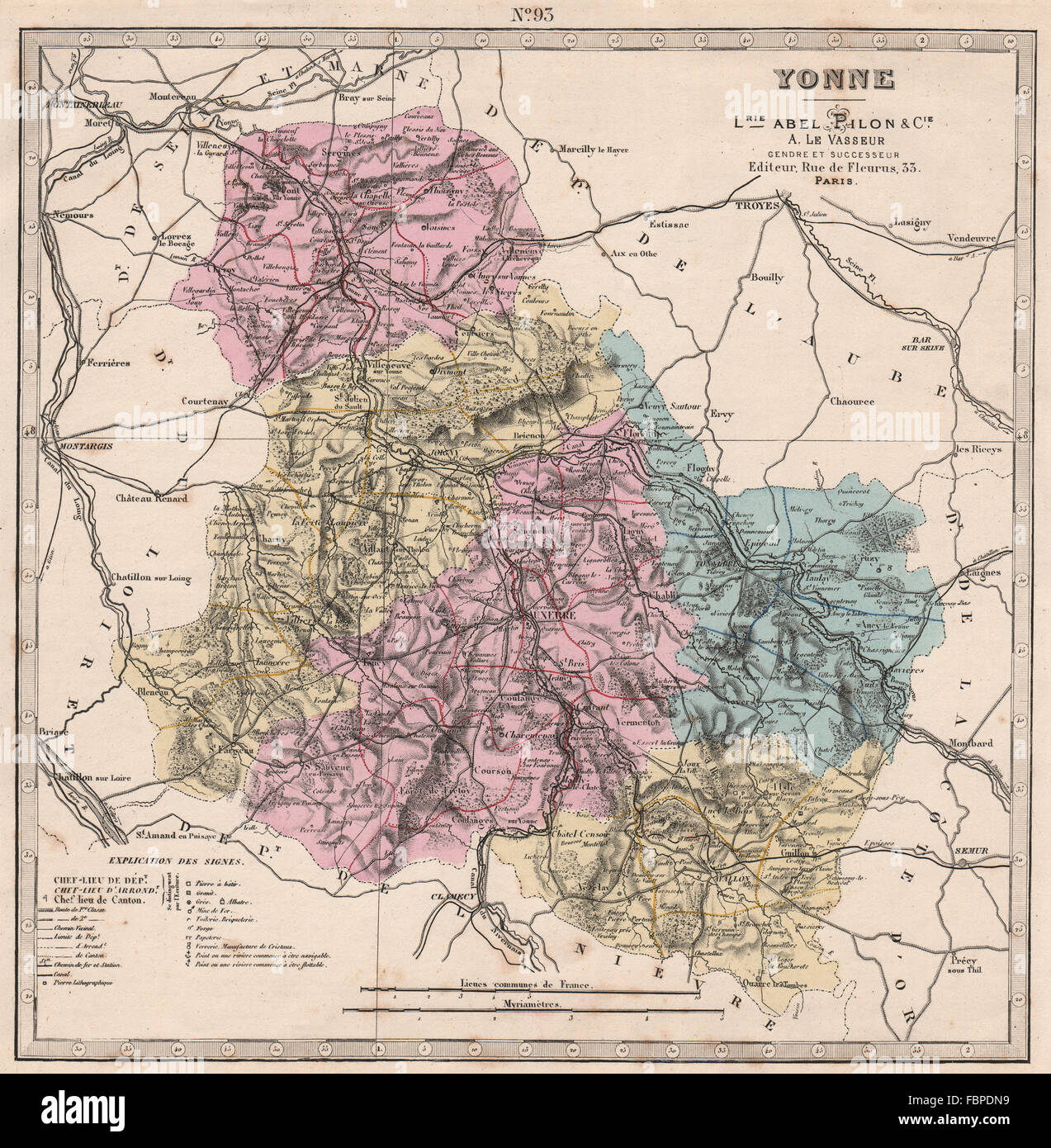 Map of yonne hi-res stock photography and images - Alamy