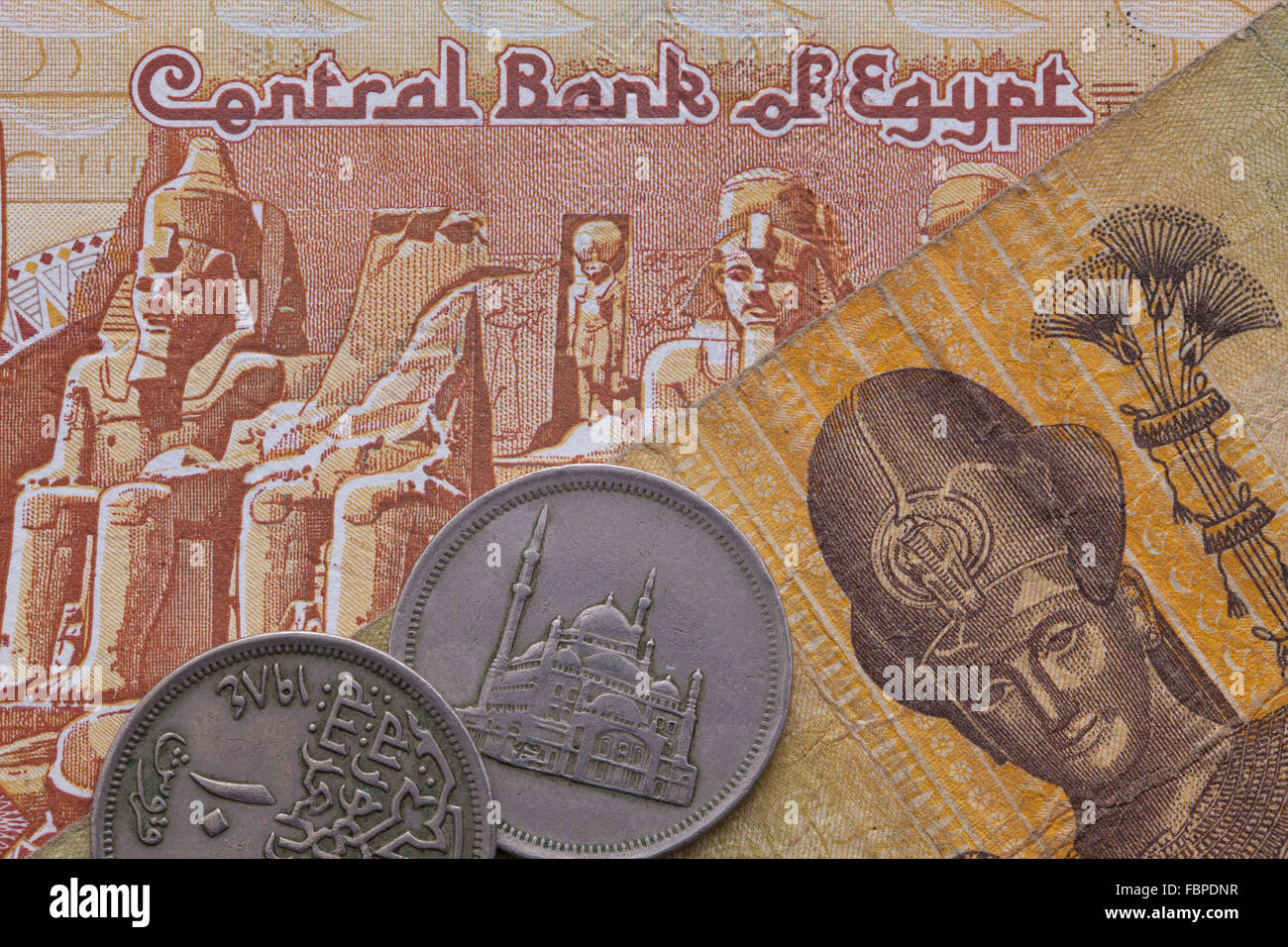 Different banknotes and coins of Egyptian Pound Stock Photo - Alamy