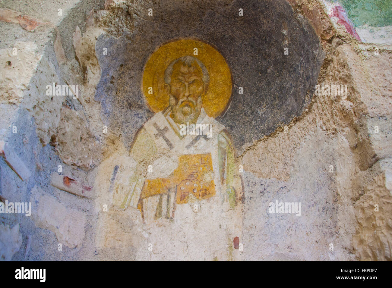 The painting on wall in church of St. Nicholas at Myra, Turkey St ...