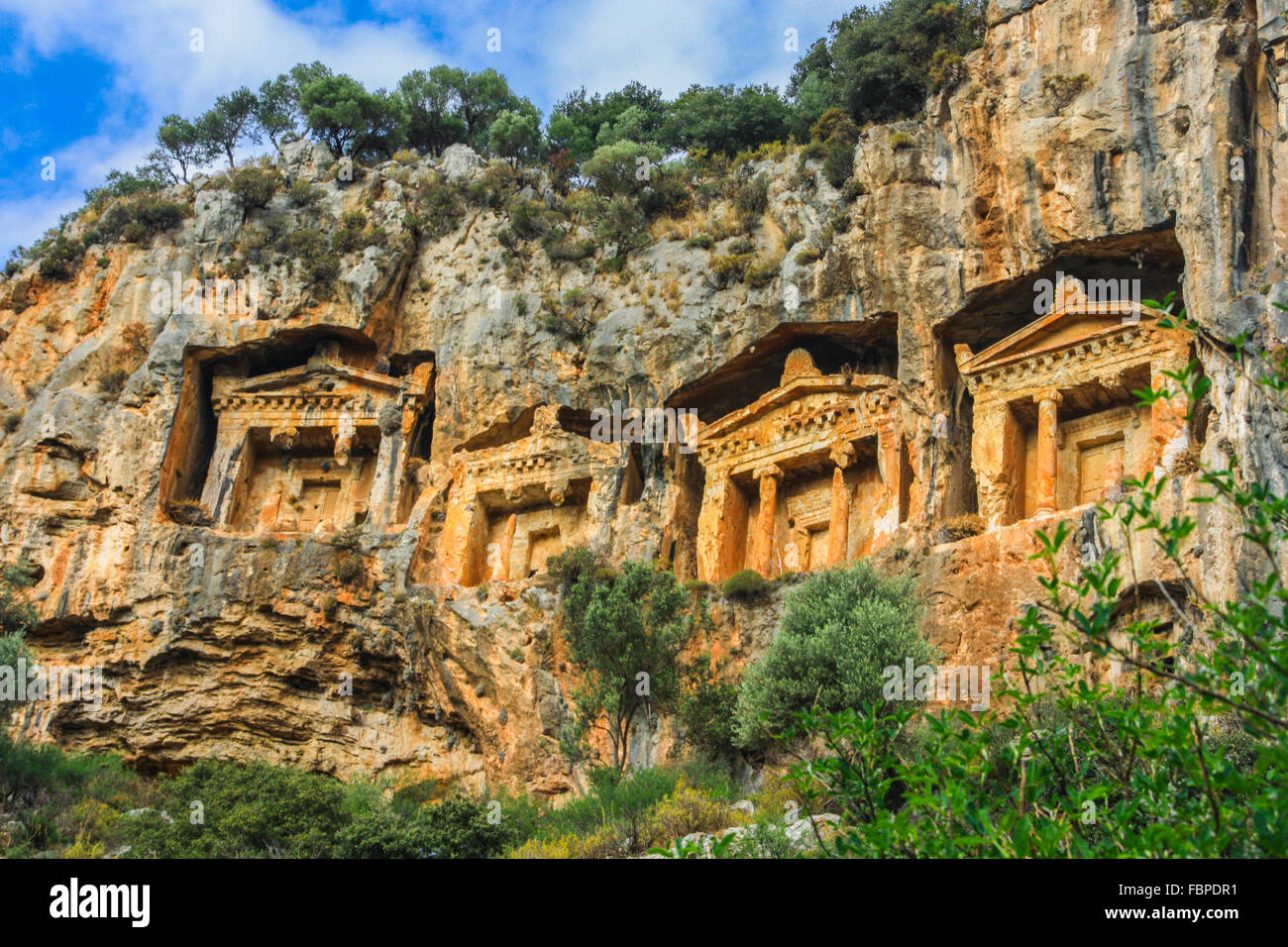 Lycian Rock Tomb In Fethiye Stock Photos & Lycian Rock Tomb In Fethiye ...