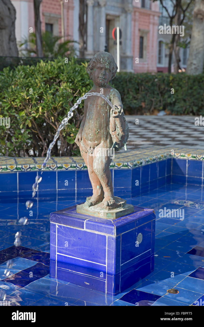 Water fountain in Cadiz Spain Stock Photo - Alamy