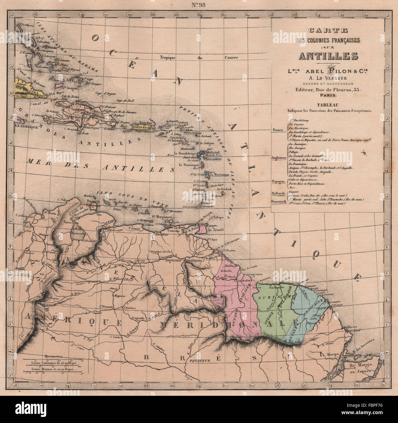 FRENCH WEST INDIES/ANTILLES FRANÇAISES Iles au/sous le vent. LE VASSEUR ...