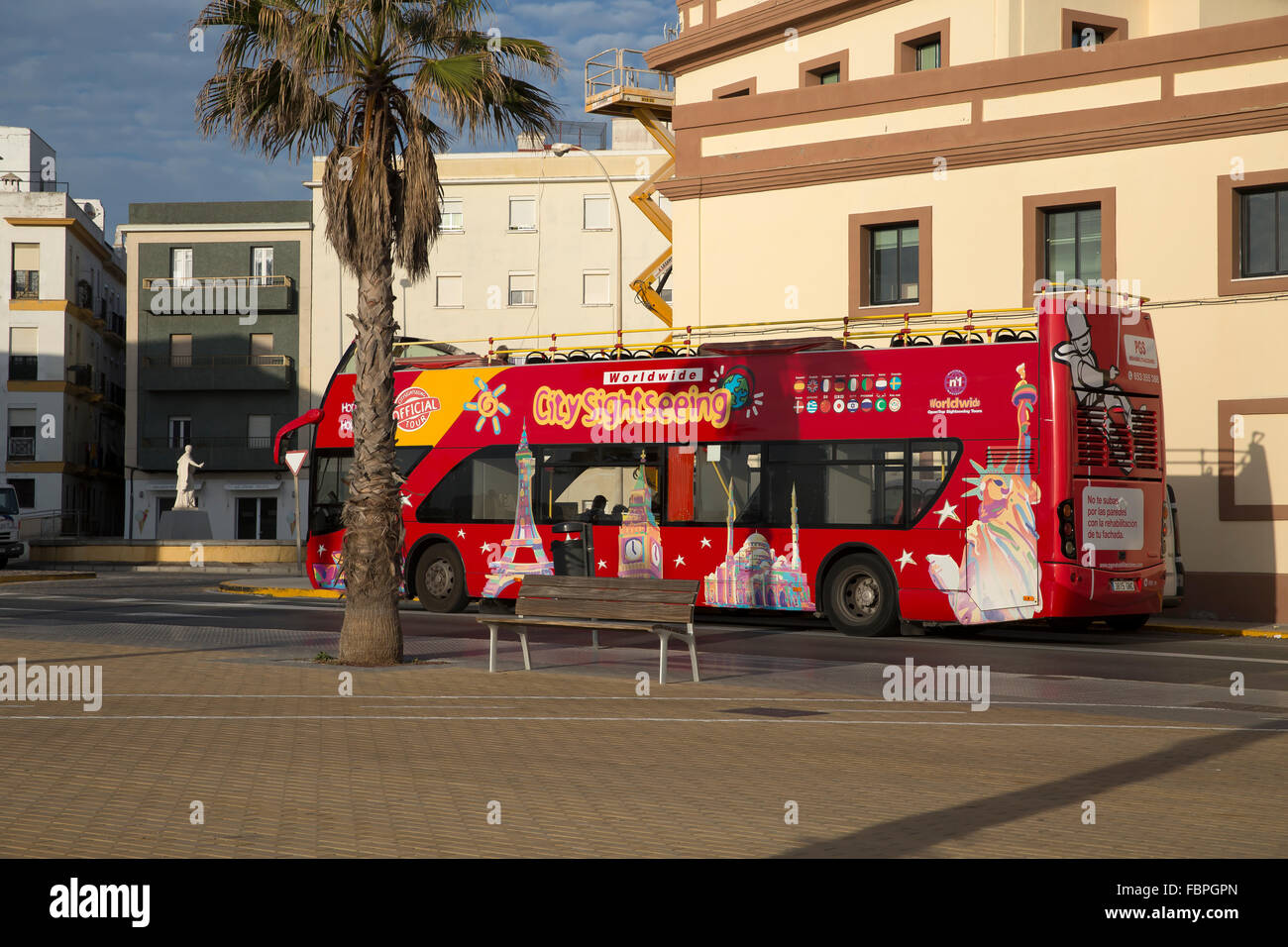 City sightseeing double decker bus in Cadiz Spain Stock Photo - Alamy