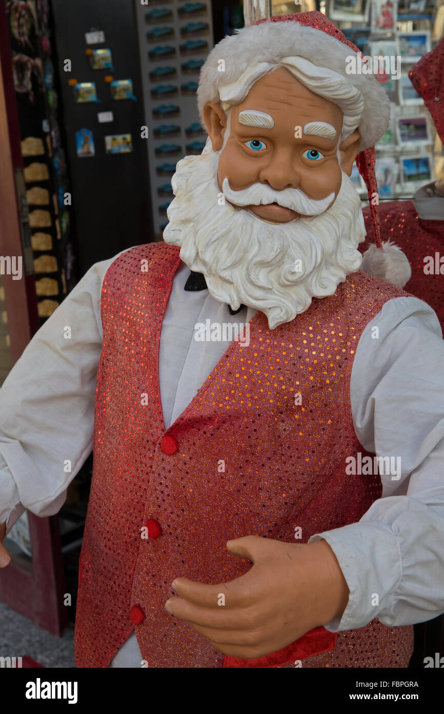 Life size Father Christmas statue in Cartagena Spain Stock Photo - Alamy