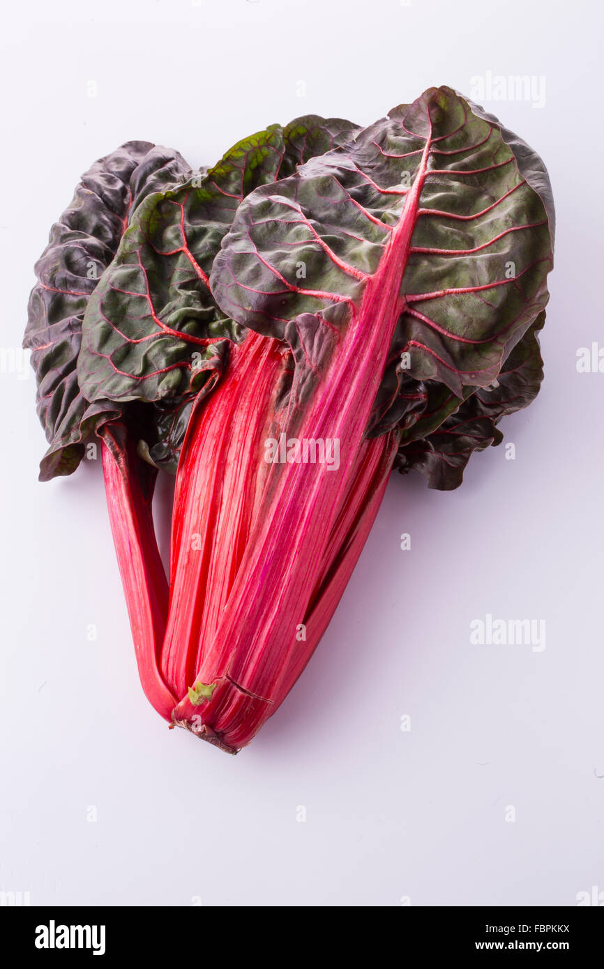 Red Chard isolated on white Stock Photo - Alamy