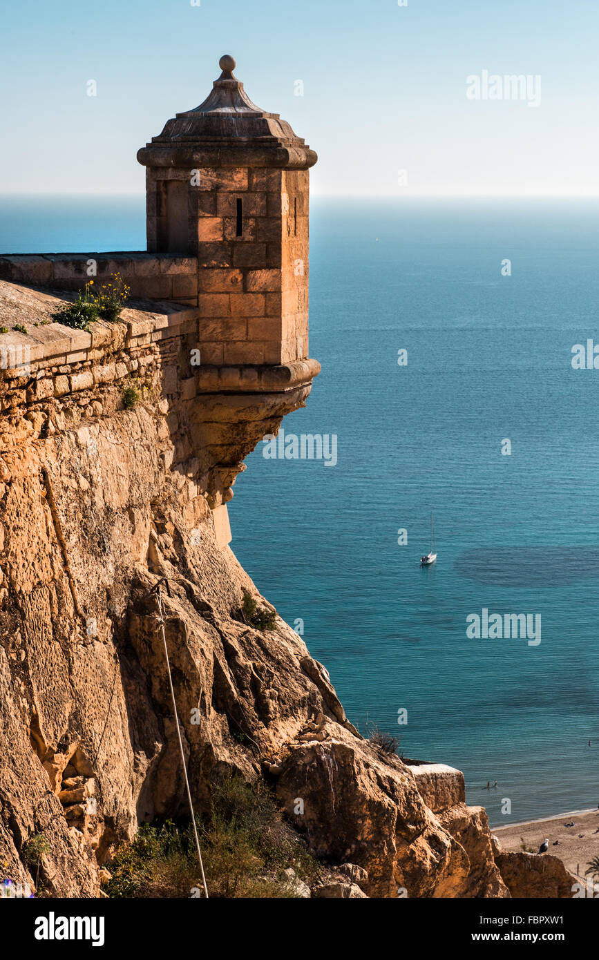 Turret and the Mediterranean Sea Stock Photo - Alamy