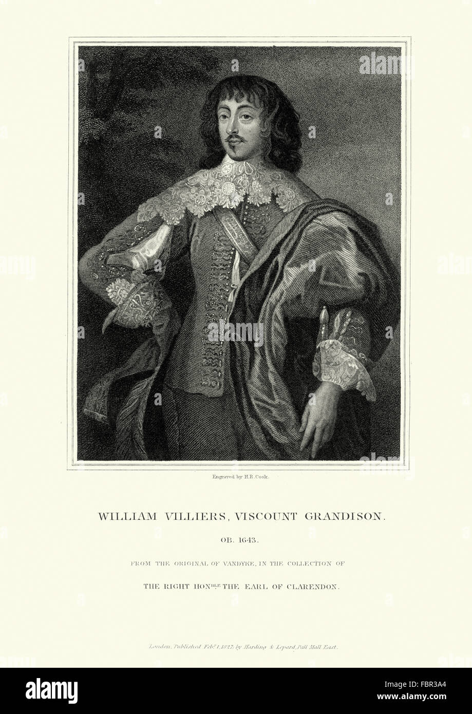 Portrait of William Villiers, Viscount Grandison 1614 to 1643 Stock ...