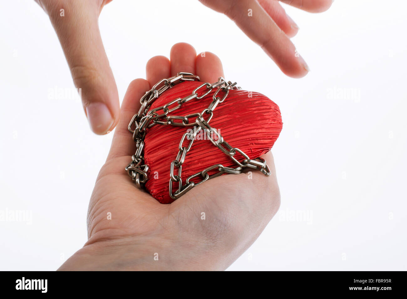 Heart in Chain on white background Stock Photo - Alamy