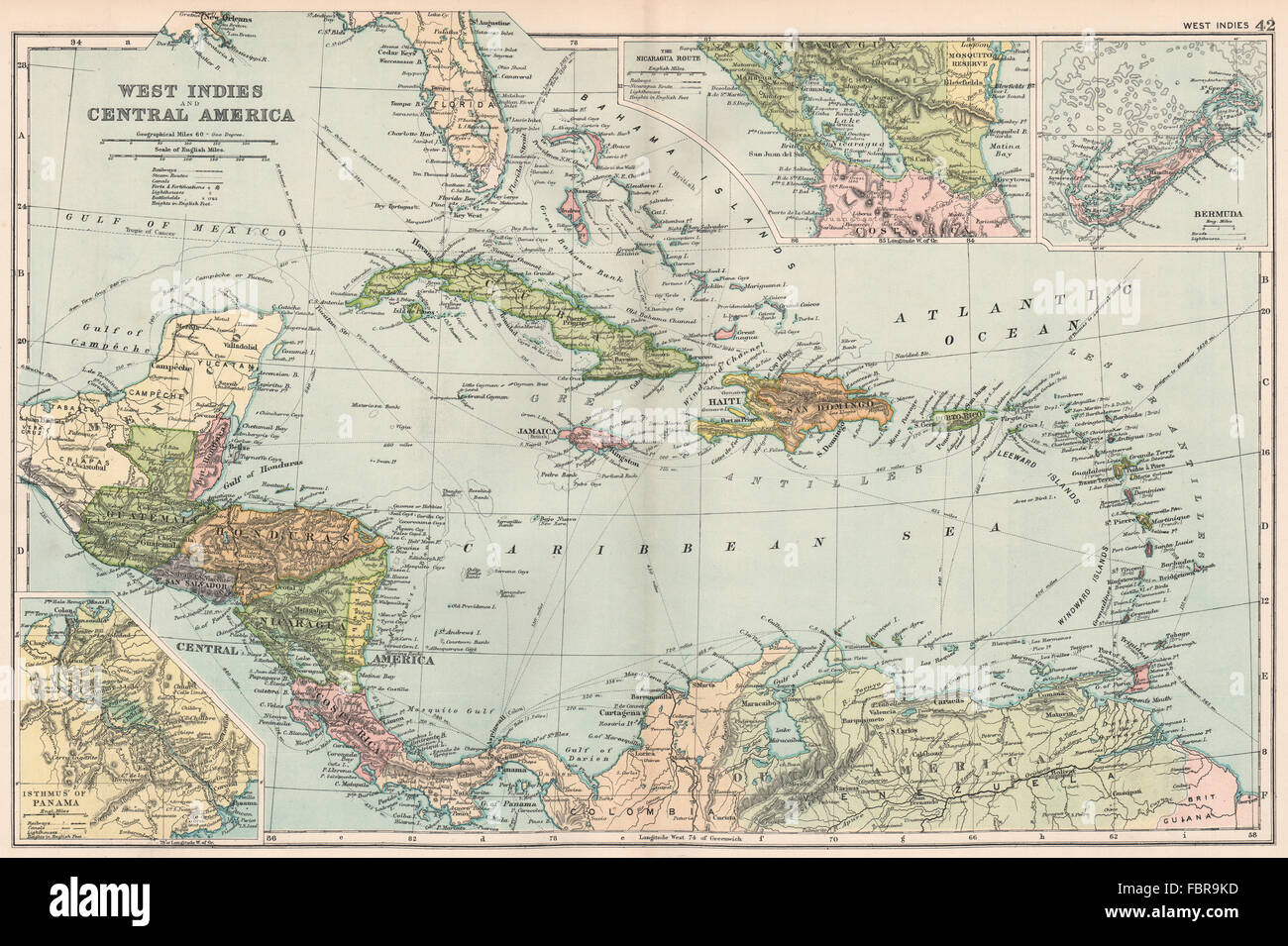 Isthmus of panama map hi-res stock photography and images - Alamy