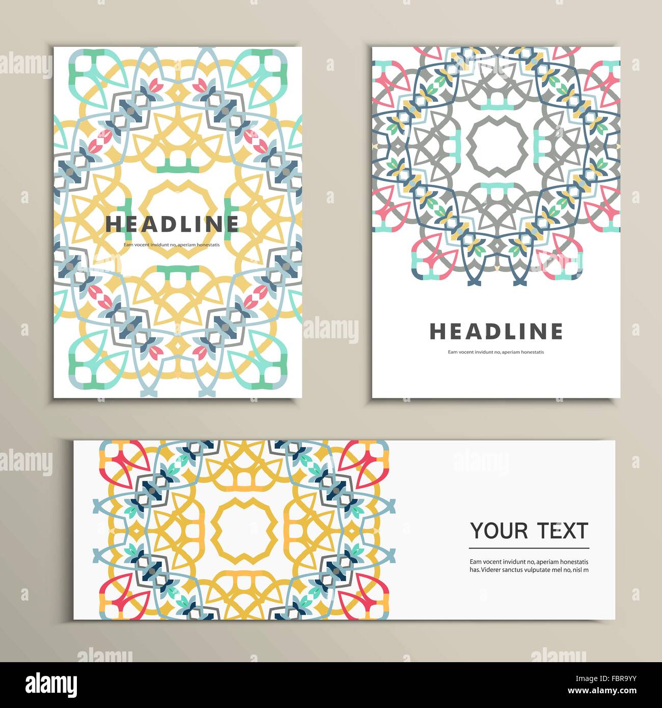 Vector beautiful pattern on printed product. Design for books, banners ...